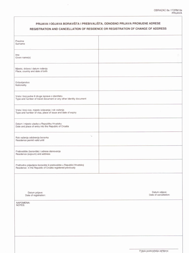 Obrazac 8a Original | PDF