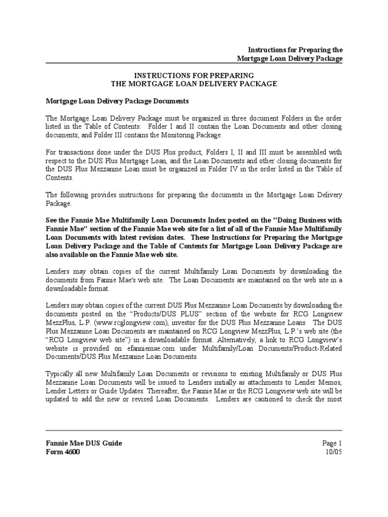 FNMA Form 4600 | PDF