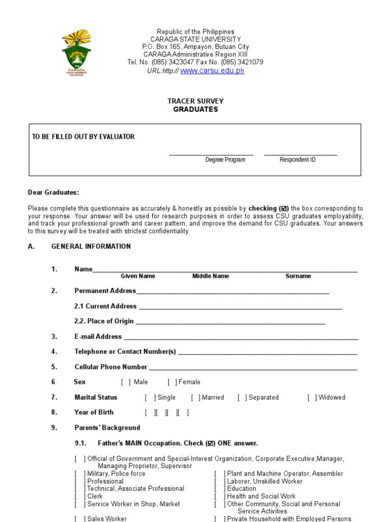 Graduate Questionnaire | Self Employment | Bachelor's Degree