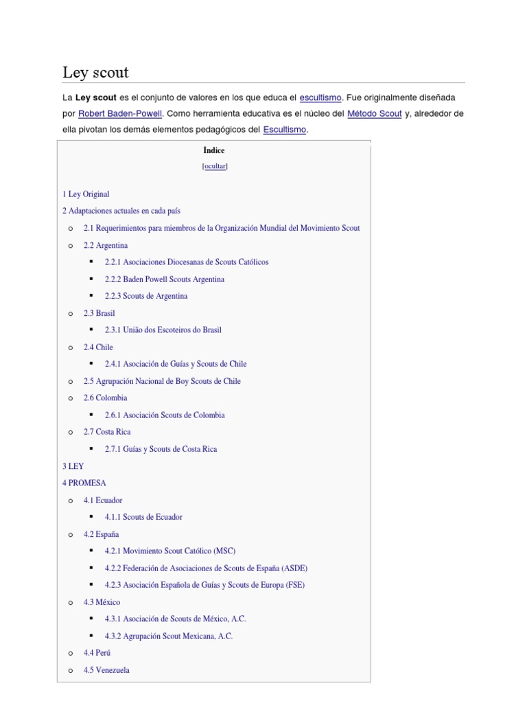 Ley Scout | PDF | Exploración | Movimientos juveniles