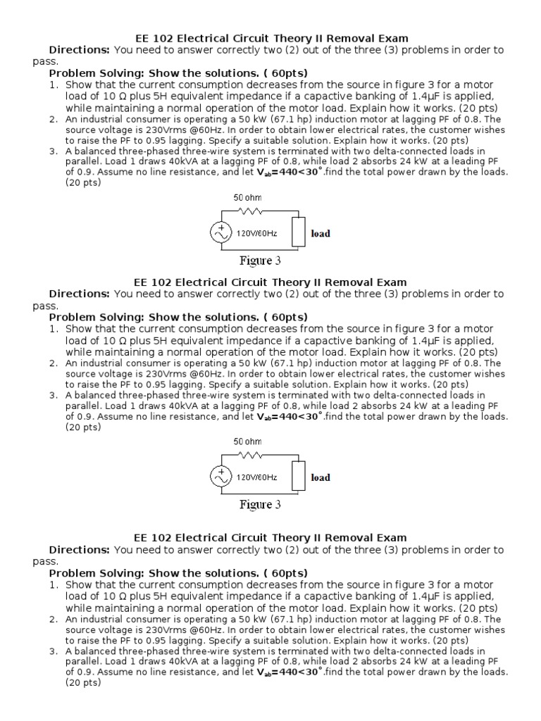 EE 102 Circuit Theory II Exam Guide | PDF | Network Analysis ...