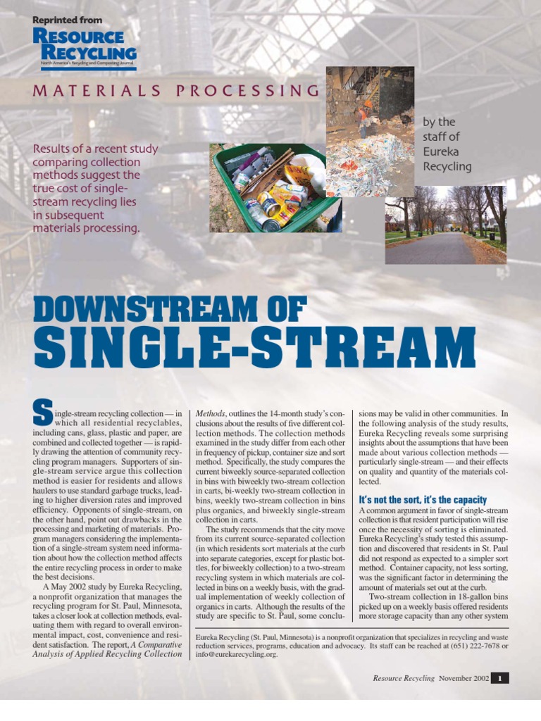 Downstream of Single Stream, Resource Recycling | PDF | Recycling ...