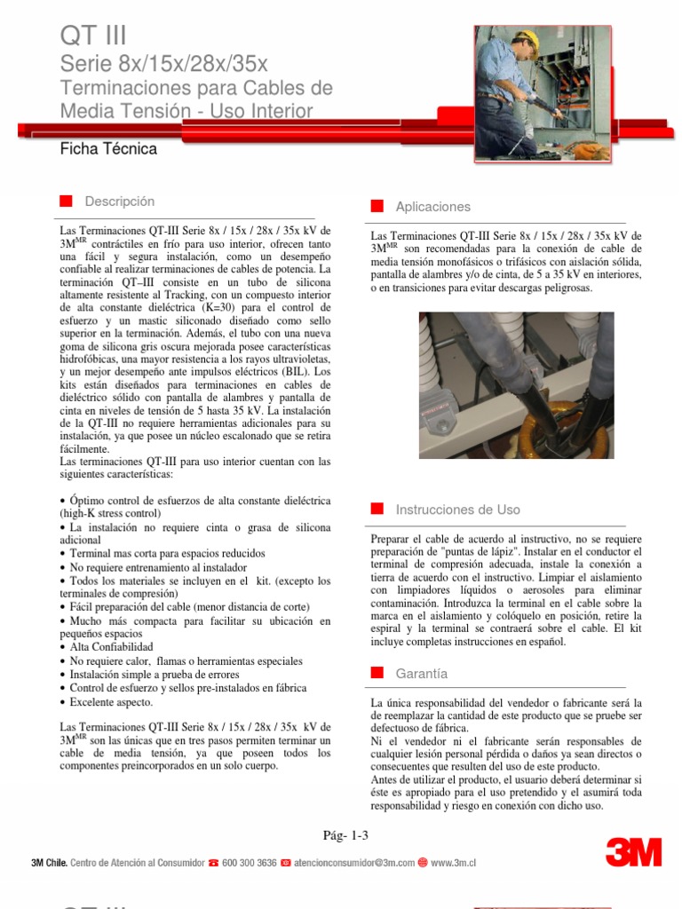 3M Terminaciones para Cables de Media Tensión | PDF | Ciencias fisicas ...