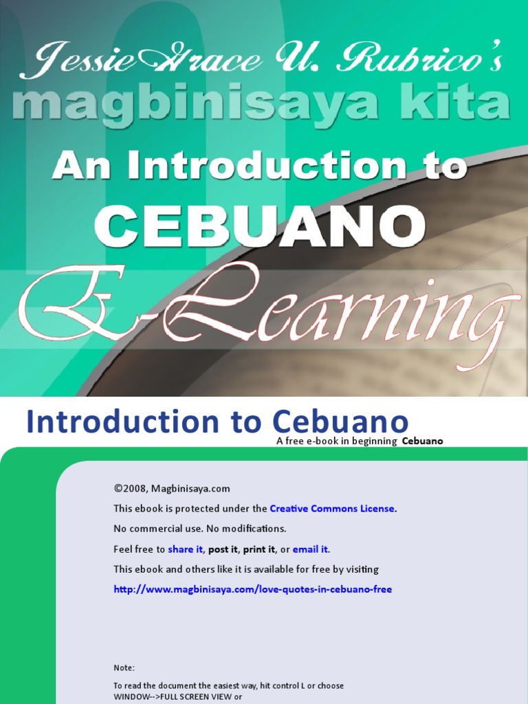 Free Cebuano Book: An Introduction To Cebuano | PDF | E Books | Food ...