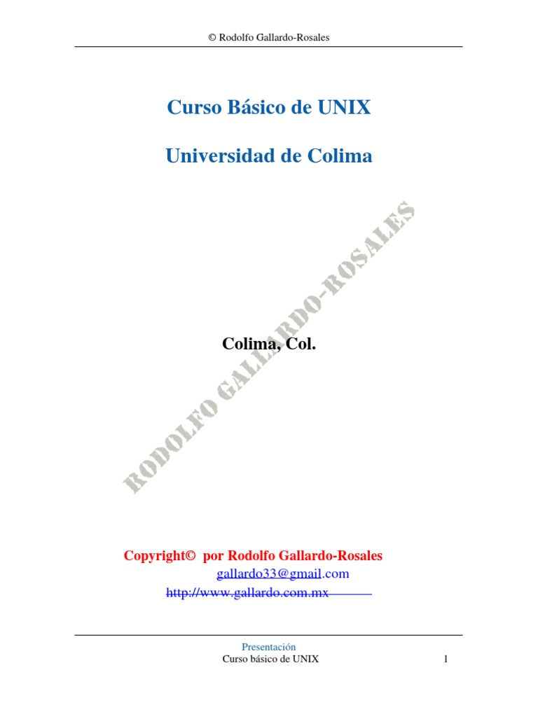 Curso Basico de UNIX | PDF | Distribución de software de Berkeley | Sistema de archivos