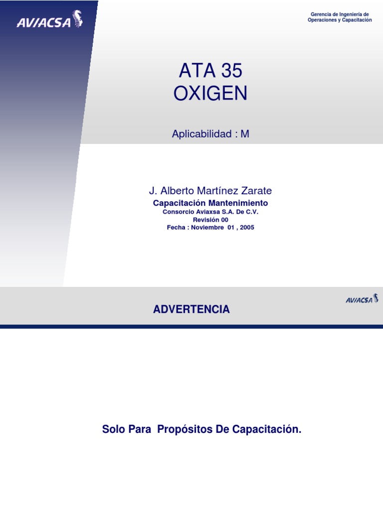 Ata 35 Oxigen | PDF | Avión | Oxígeno