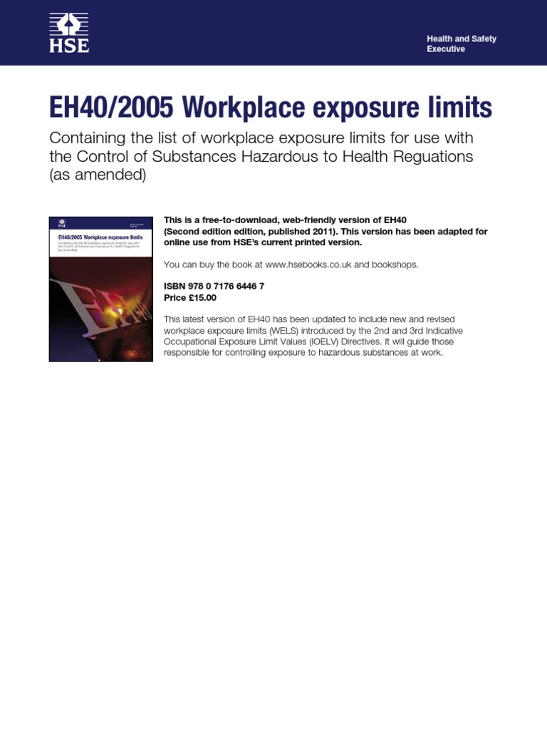 Eh40 2005 | PDF | Chemical Substances | Chemical Compounds