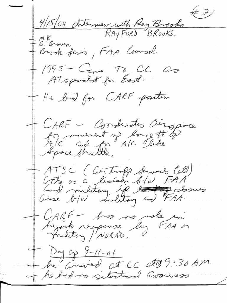 T8 B1 FAA Command Center Ray Brooks FDR - Interview 4-15-04 | PDF