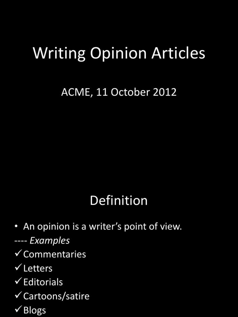 Writing Effective Opinion Articles | PDF