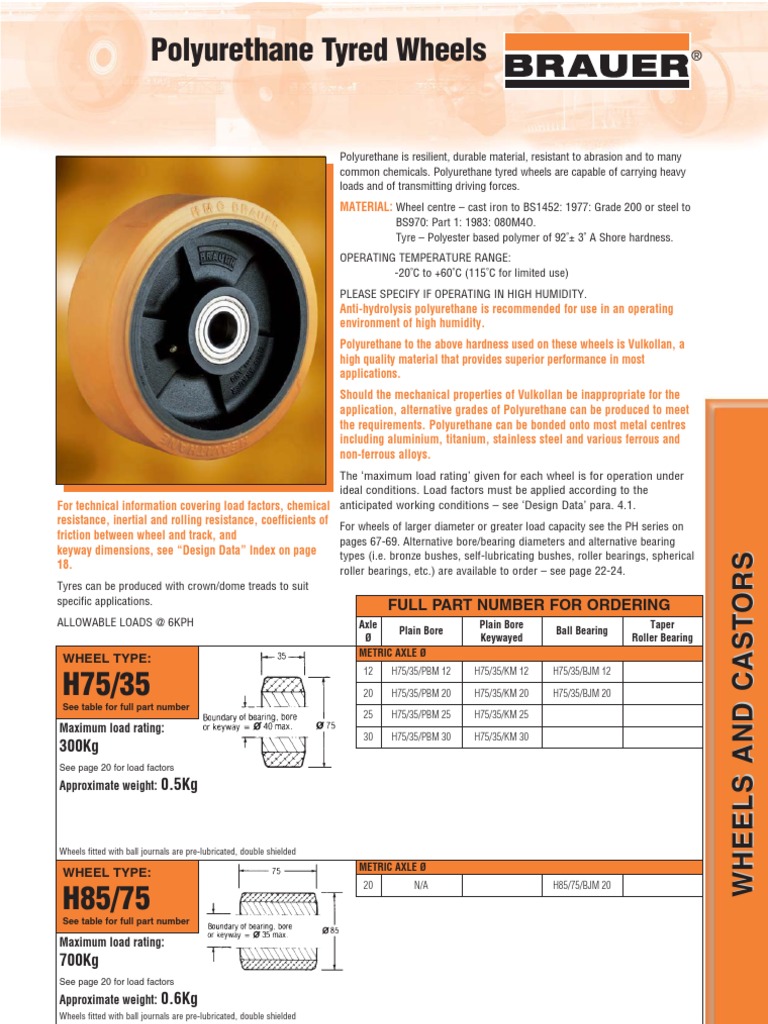 Brauer - (Polyurethane Tyred Wheels Section) . | Download Free PDF ...