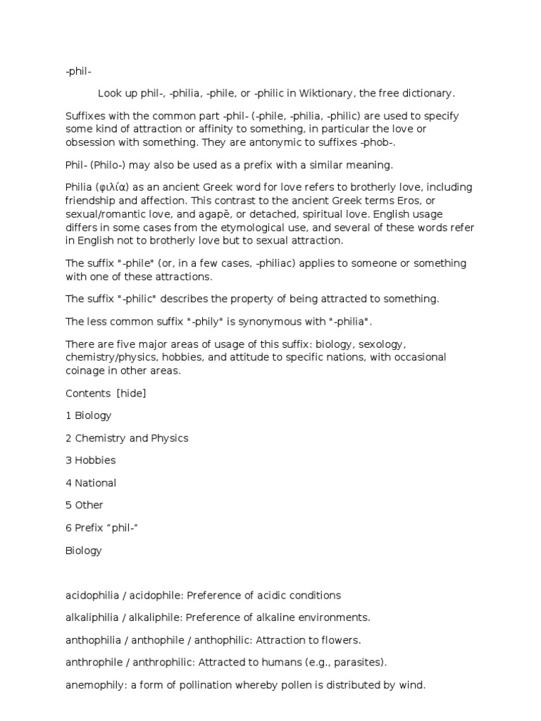 List of Philes | PDF | Science | Biology