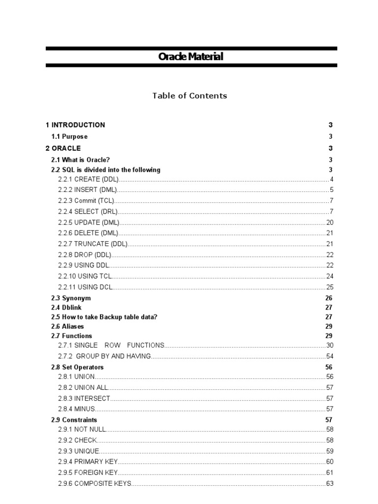 Oracle Material Pdf