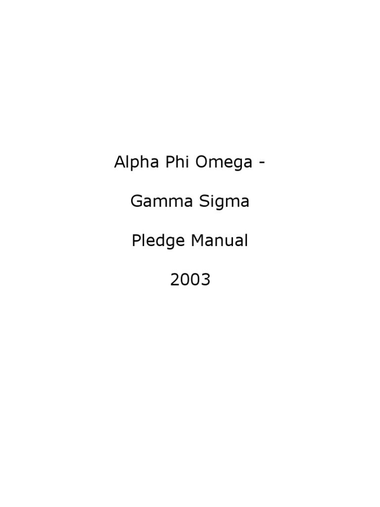 Pledge Manual | PDF | Fraternities And Sororities | Greek Alphabet