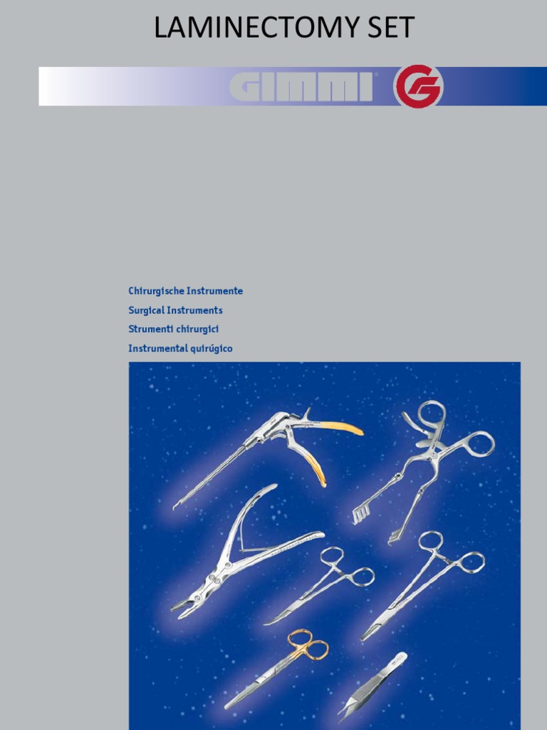 GIMMI Laminectomy Set | PDF | Tungstênio | Ferramentas