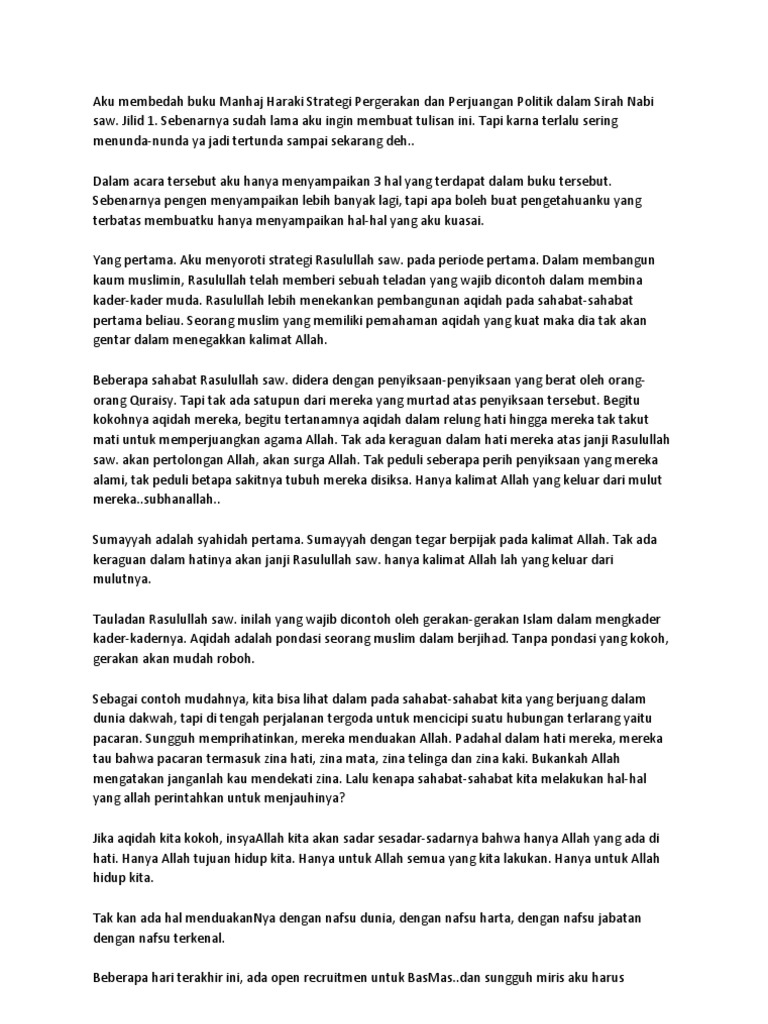 Ringkasan Manhaj Haraki | PDF