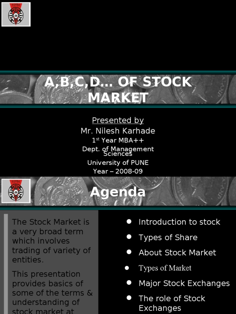 Basics of Stock Market Concepts | PDF | Financial Capital | Stocks