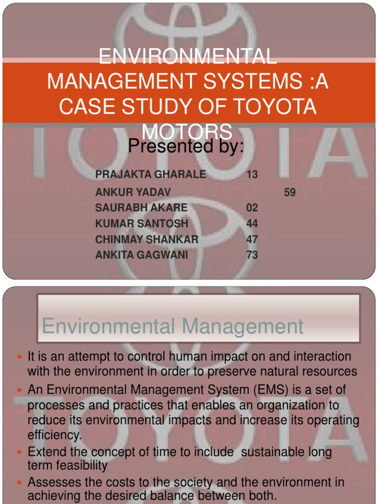 Environment Management System:a Case Study of Toyota Motors | PDF ...