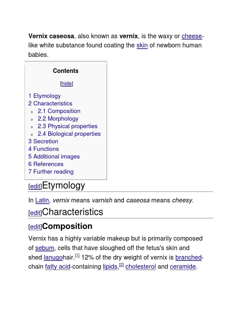 Vernix caseosa | Endocrine System | Skin