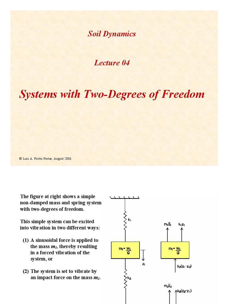 SD Lecture04 2D0fFreedom | PDF | Dynamics (Mechanics) | Physical Phenomena