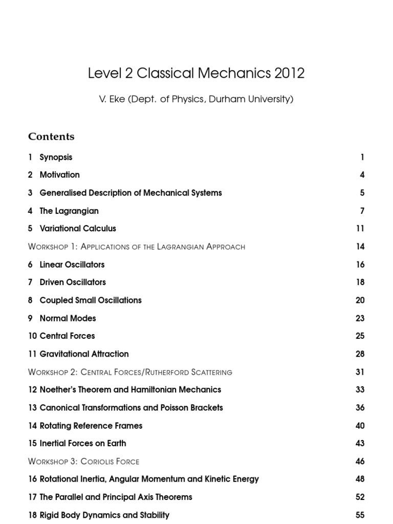 Classical Mechanics | PDF | Lagrangian Mechanics | Classical Mechanics