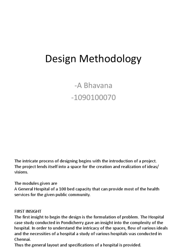 Hospital Design Methodology | PDF | Insight | Emergence
