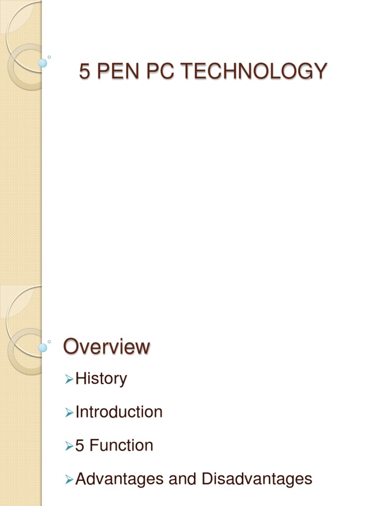 5 Pen PC Technology | PDF | Central Processing Unit | Computer Keyboard