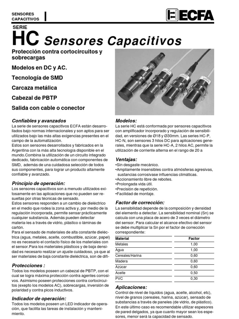 Capacitivos | PDF | Sensor | El plastico