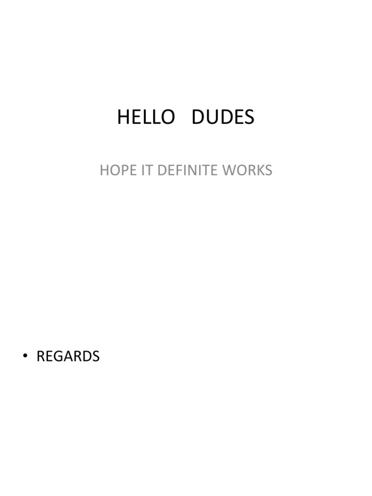 Hello Dudes | PDF