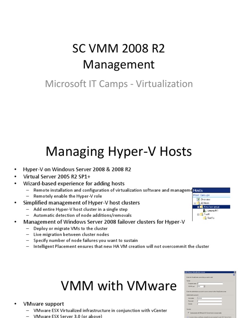 SC VMM 2008 R2 - 3 - Management | PDF | Hyper V | Virtualization