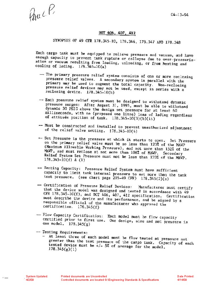 DOT 406, 407, and 412 Specifications | PDF