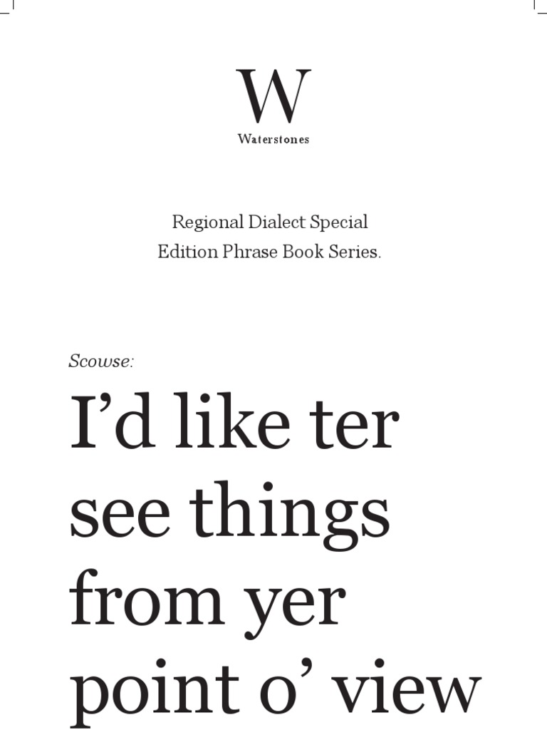 Scowse: A Regional Dialect Insight | PDF