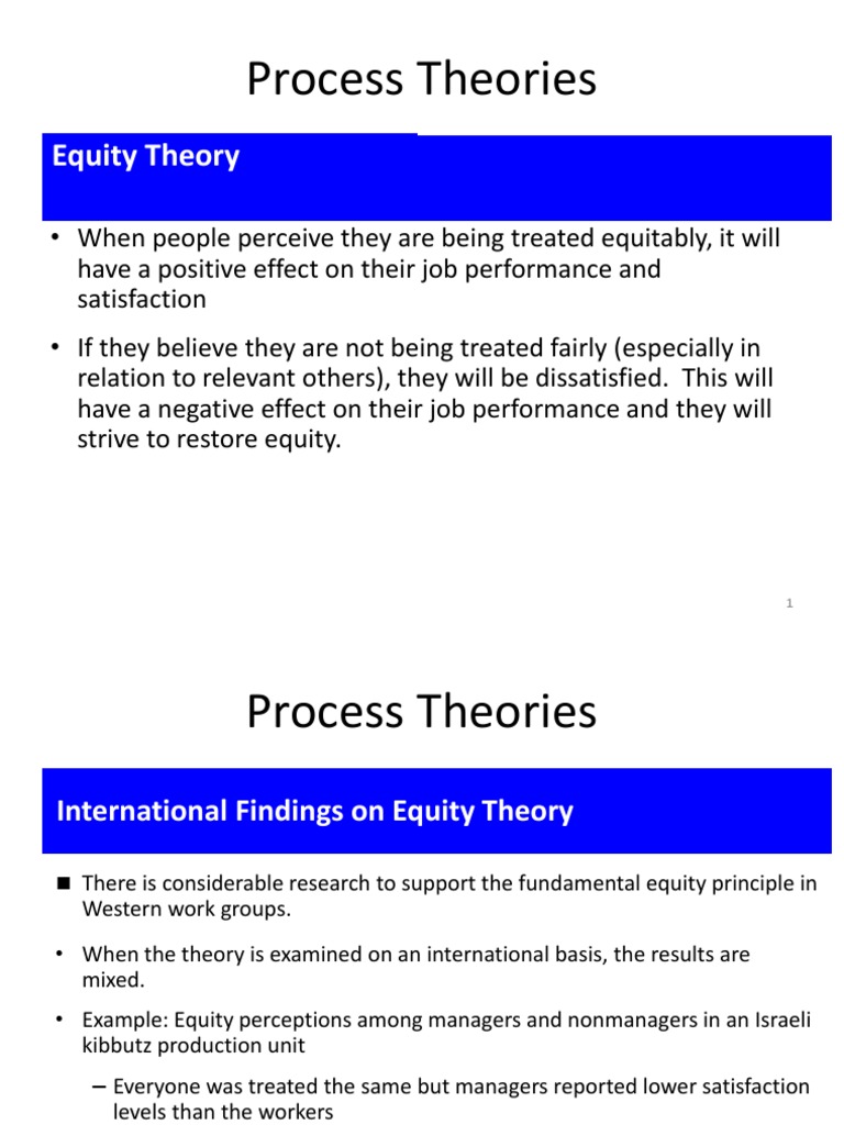 Process Theories: Equity Theory | PDF