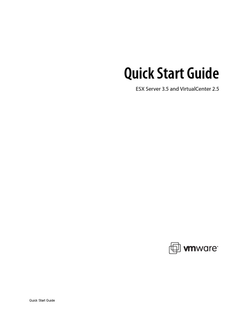 Quick Start Guide: Esx Server 3.5 and Virtualcenter 2.5 | PDF | Oracle ...
