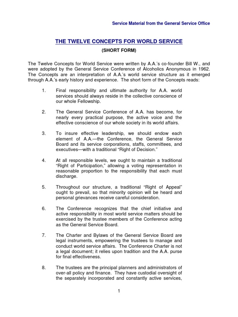 12 Concepts 2 | PDF | Alcoholics Anonymous | Virtue