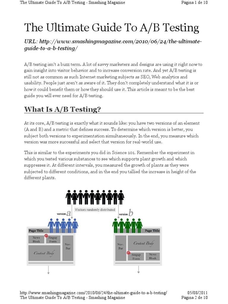 The Ultimate Guide To AB Testing | PDF | Websites | Software