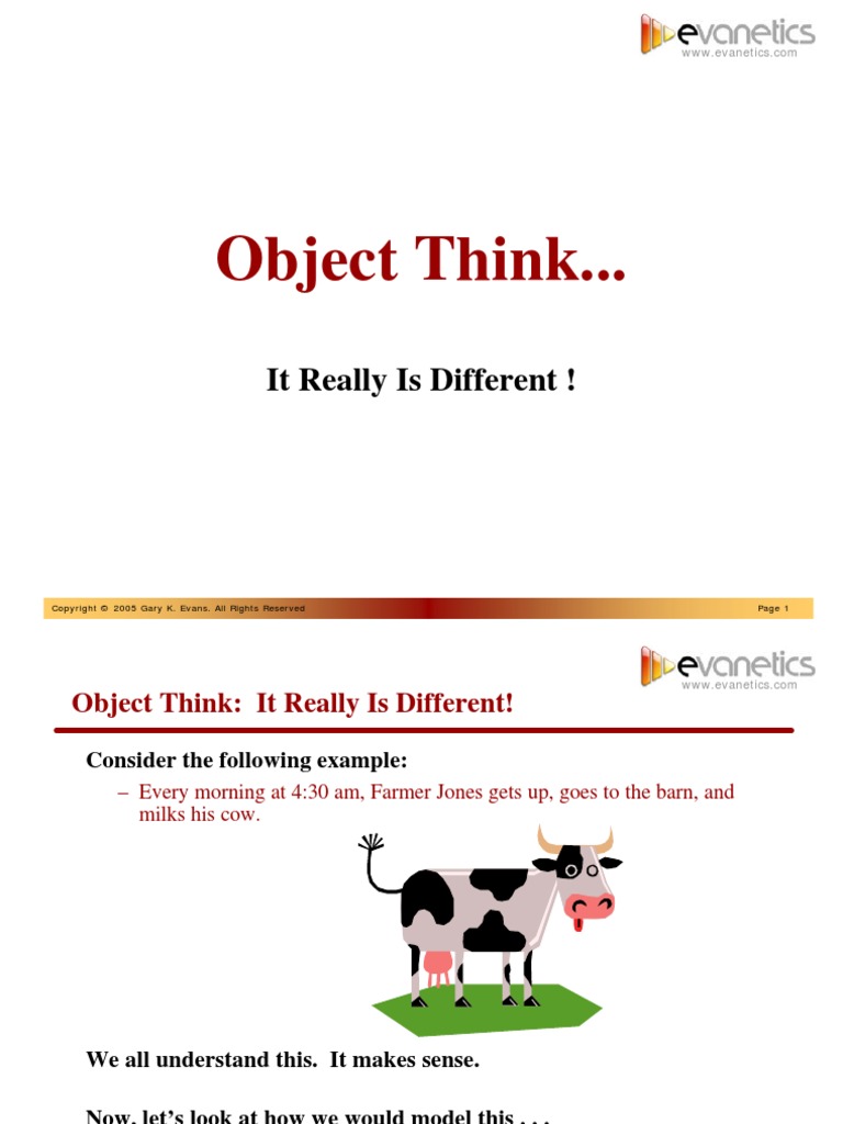 Object Think... : It Really Is Different ! | PDF | Object Oriented ...