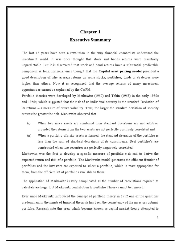 Capm Final | PDF | Capital Asset Pricing Model | Beta (Finance)