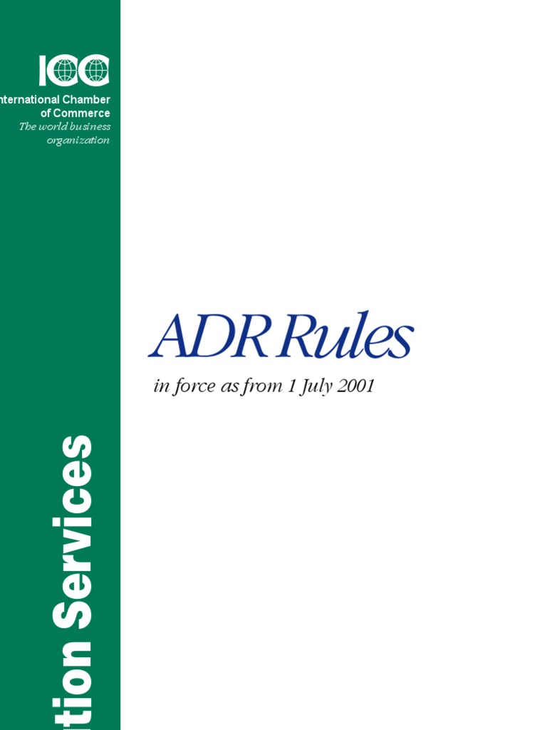 ADR Rules (2001) | PDF | Alternative Dispute Resolution | Arbitration