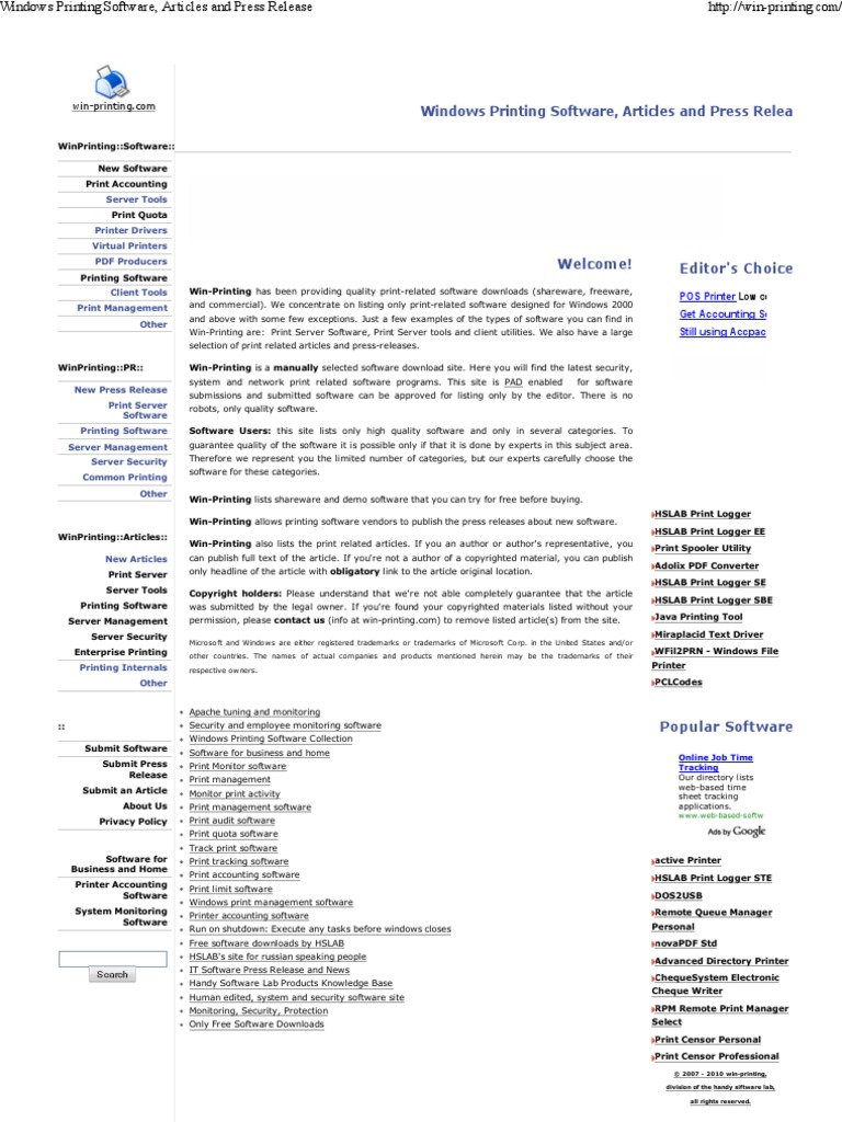 Windows Printing Software, Articles and Press Release: Server Tools ...