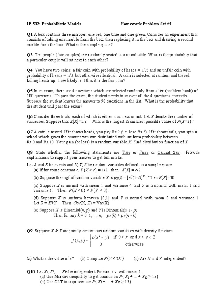 Set 1 | PDF | Variance | Arithmetic Mean