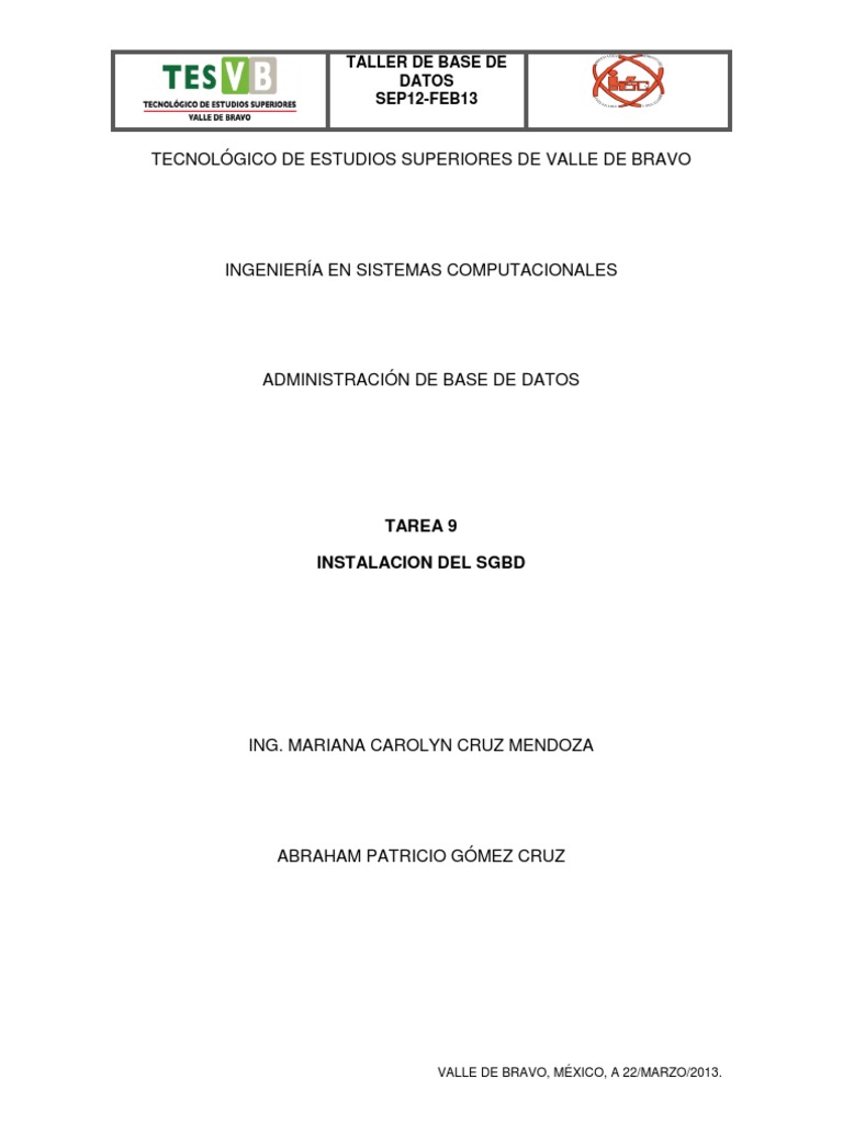 Manual de Instalación Del SGBD | PDF | Base de datos Oracle | Oracle Corporation