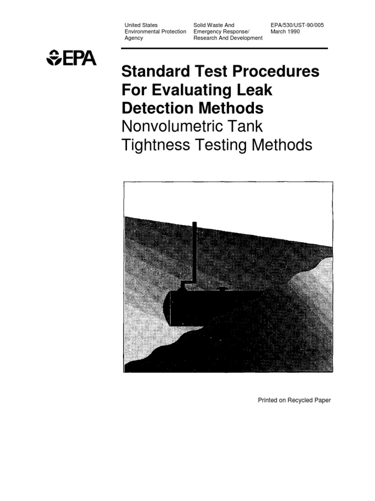 Tank Testing Procedure | PDF | United States Environmental Protection ...