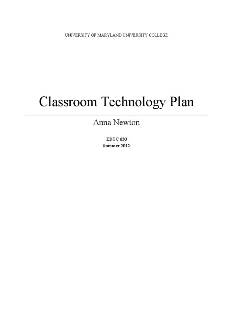 Classroom Technology Plan | PDF | Educational Technology | Classroom