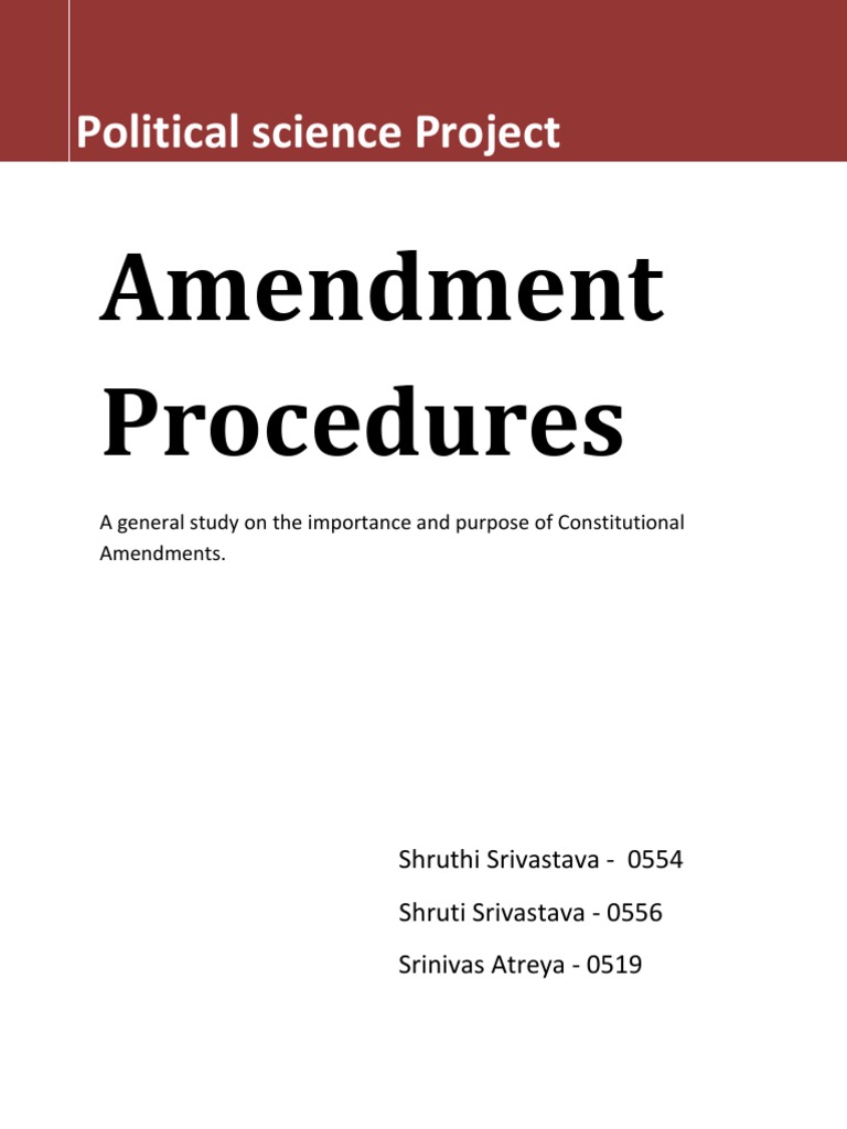 Amendment Procedure - Political Science | Constitution | United States ...