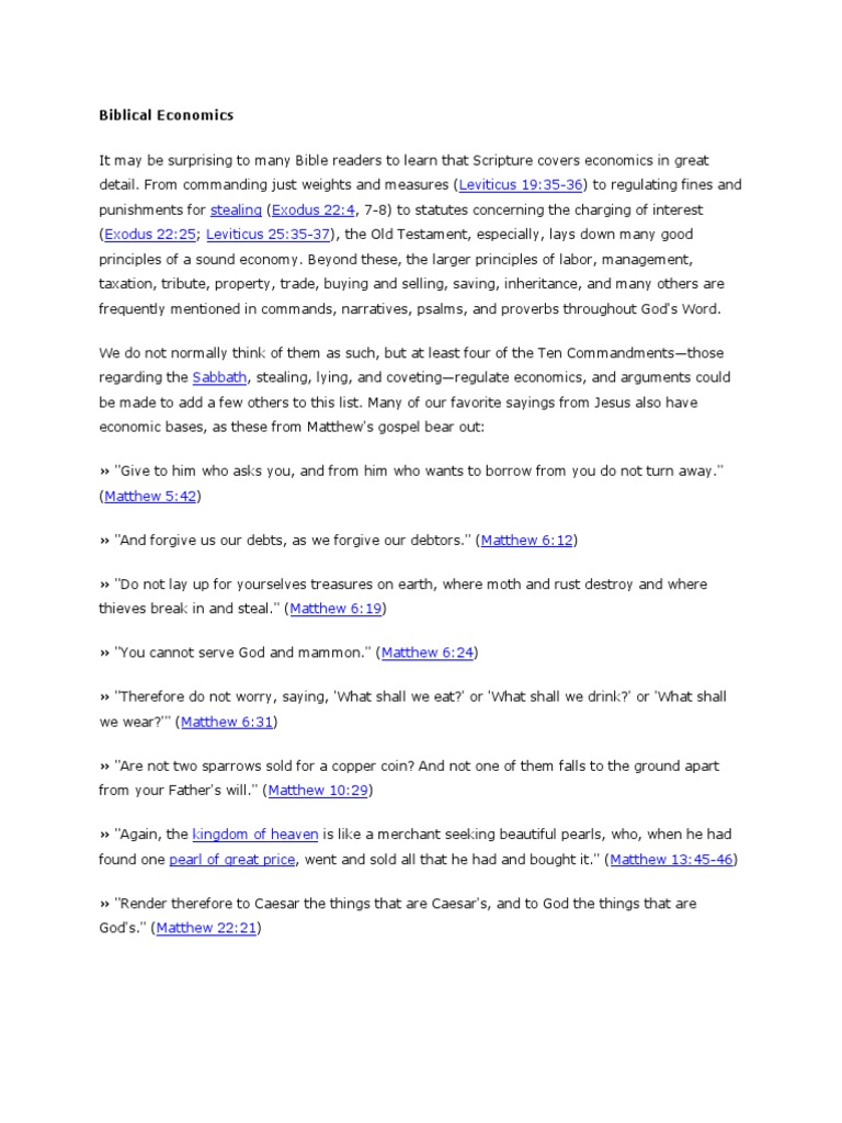 Biblical Economics | PDF | Jacob | Book Of Genesis