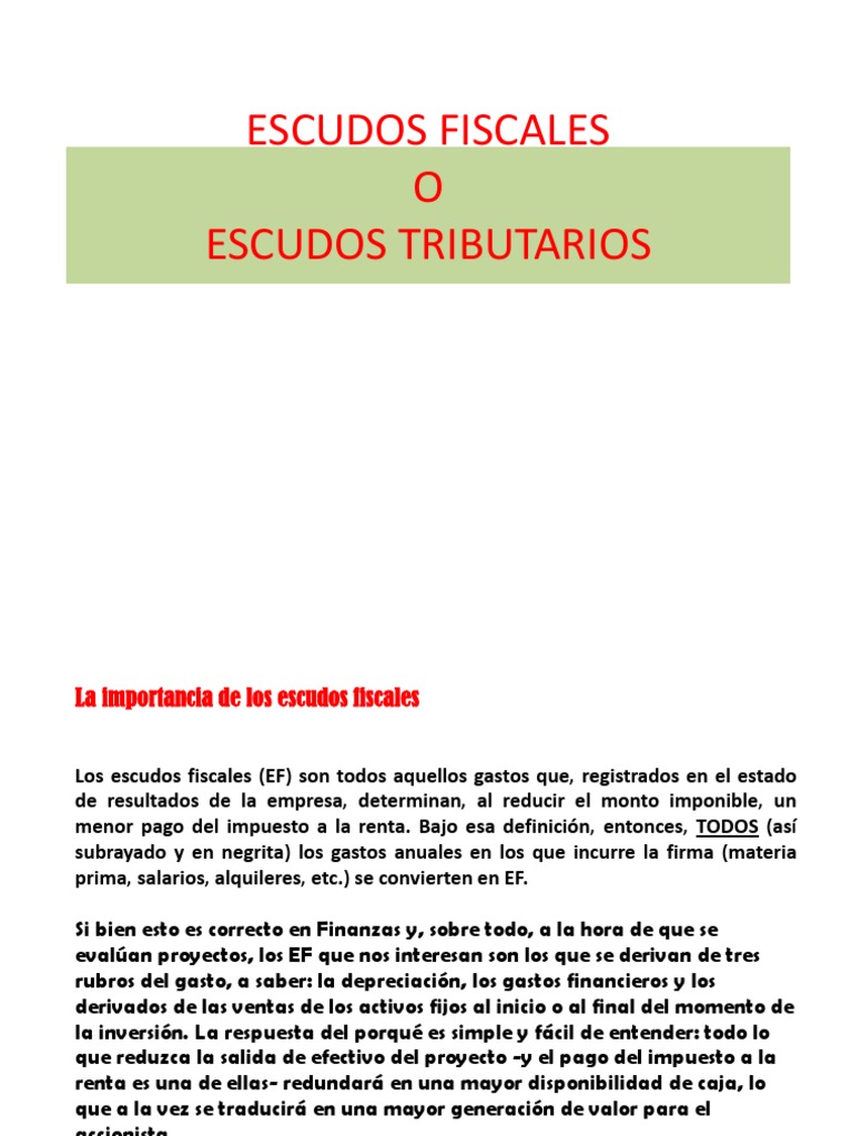 Escudos Fiscales | PDF | Impuesto sobre la renta | Impuestos