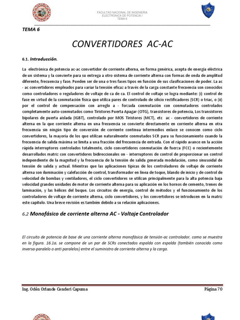 Convertidores AC-AC: Control de Voltaje | PDF