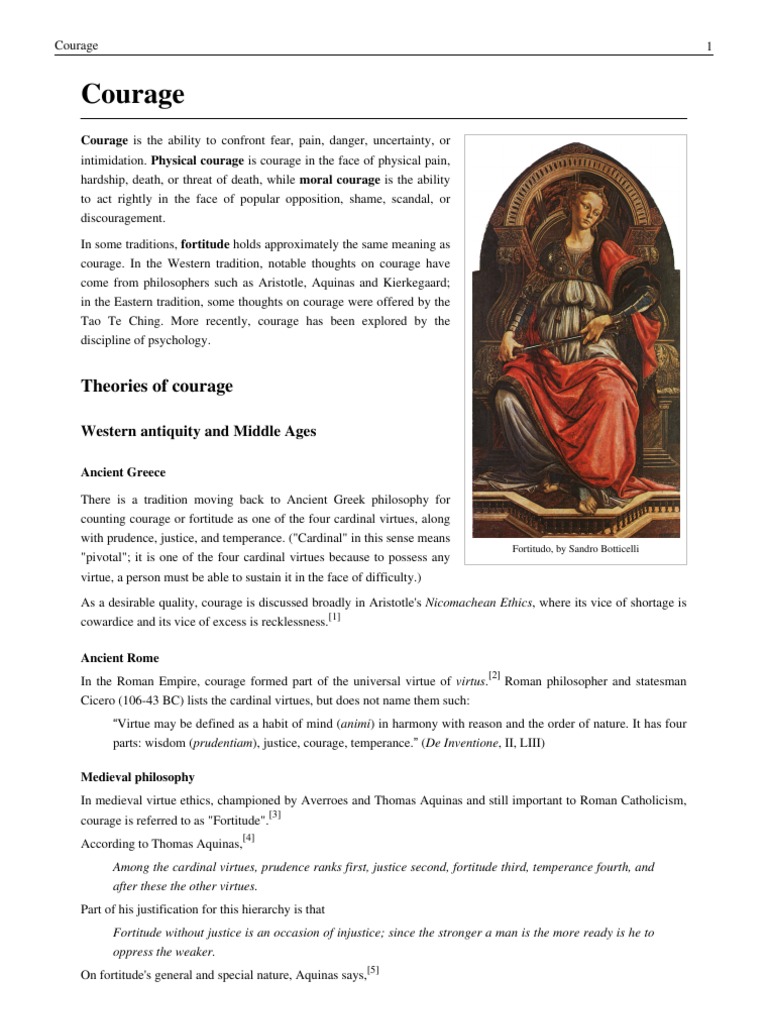 Theories of Courage | PDF | Courage | Virtue