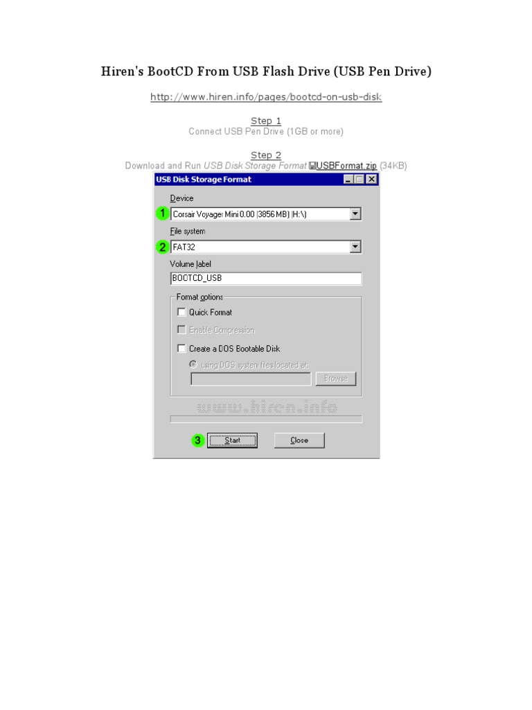 Boot Hiren's CD from USB Guide | PDF