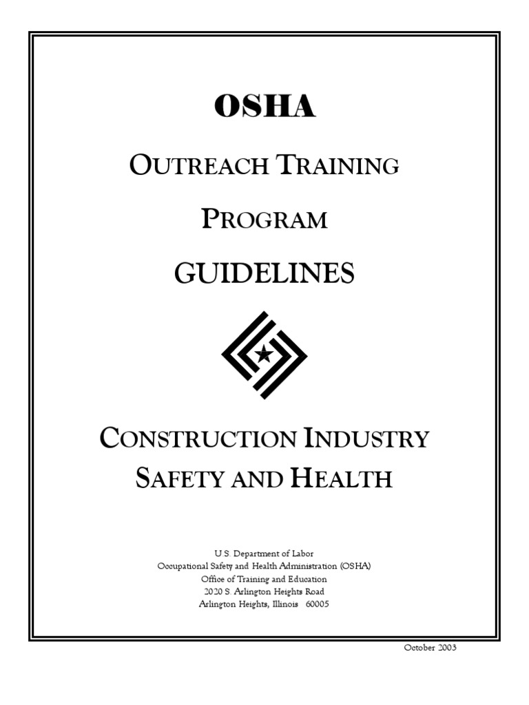 OSHA Outreach Training Program Guidelines | PDF | Occupational Safety ...